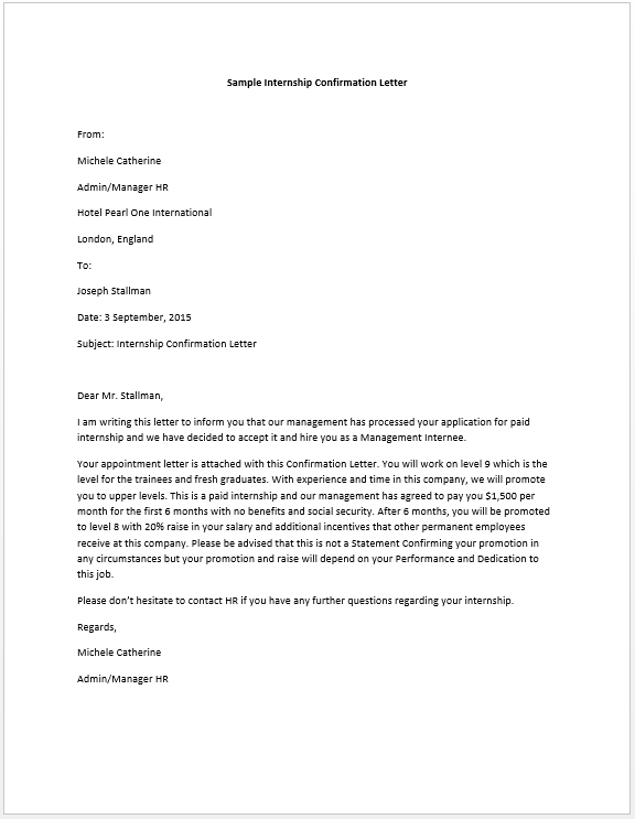 Internship-Confirmation-Letter - Smart Letters